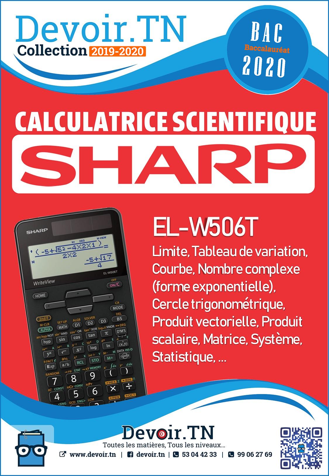 ≡ Calculatrice scientifique Sharp EL-W506T : Calculatrice scientifique Sharp EL-W506T Limite ...